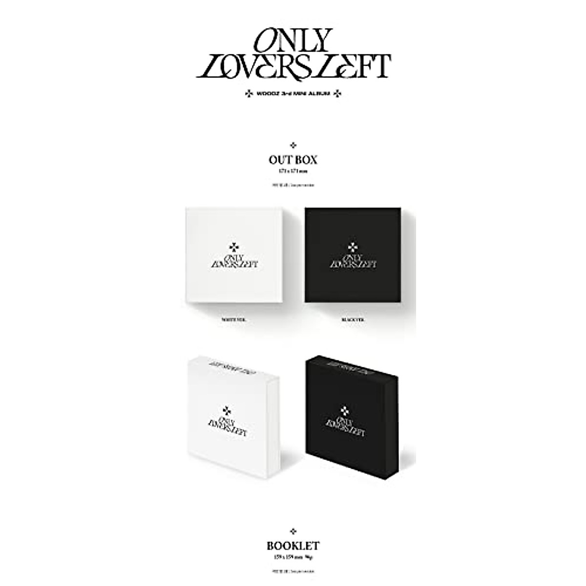 WOODZ ONLY LOVERS LEFT 3rd Mini Album White Ver CD+1p Folding Poster On Pack+96p Booklet+1p Sticker+1p Post+1p Lyrics Bookmark+1p PhotoCard+1p Message Card+Tracking Kpop Sealed