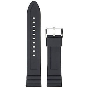 Fossil All-Gender 22mm Silicone Interchangeable Watch Band Strap, Color: Black (Model: S221304)