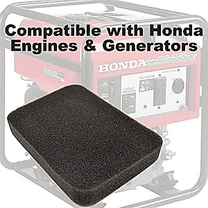 HQRP Foam Cleaner Element compatible with Honda EM3000, EM3500, EM3800, EM4000, EM5000, EM6000, EM6500, EMS3800, EMS4000, EMS4500 Series Generators