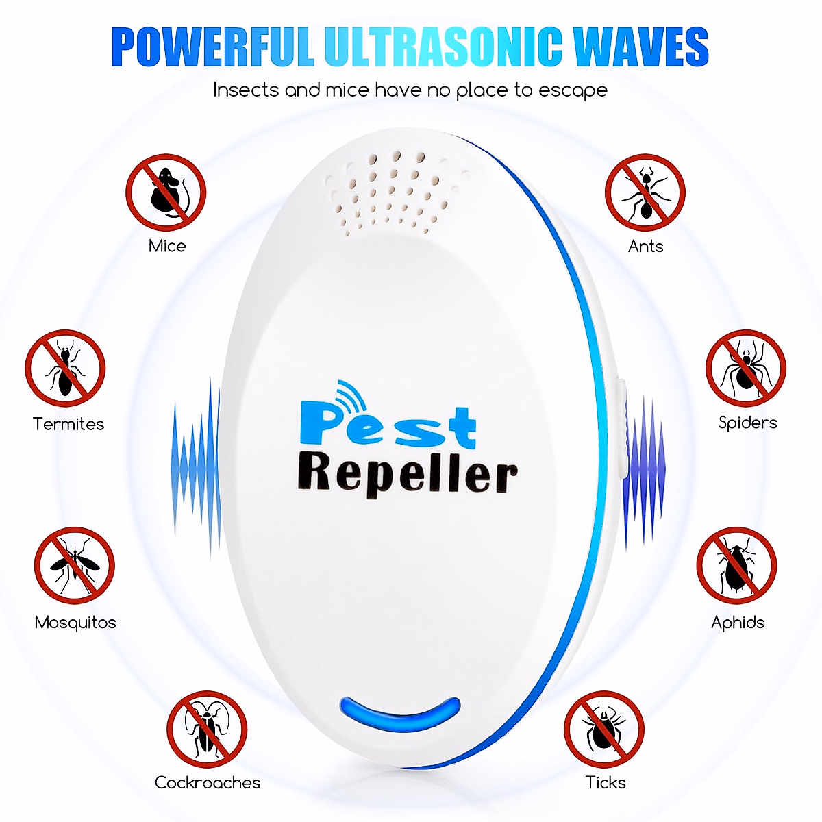 2pack Ultrasonic Pest Repellent Control pest Repeller Plug in Bug Repellent Indoor mice Spider Repellent for House Indoor Mouse Repellent Indoor Repel Flea,Rats,Roaches,Cockroaches,Fruit Fly,Rodent