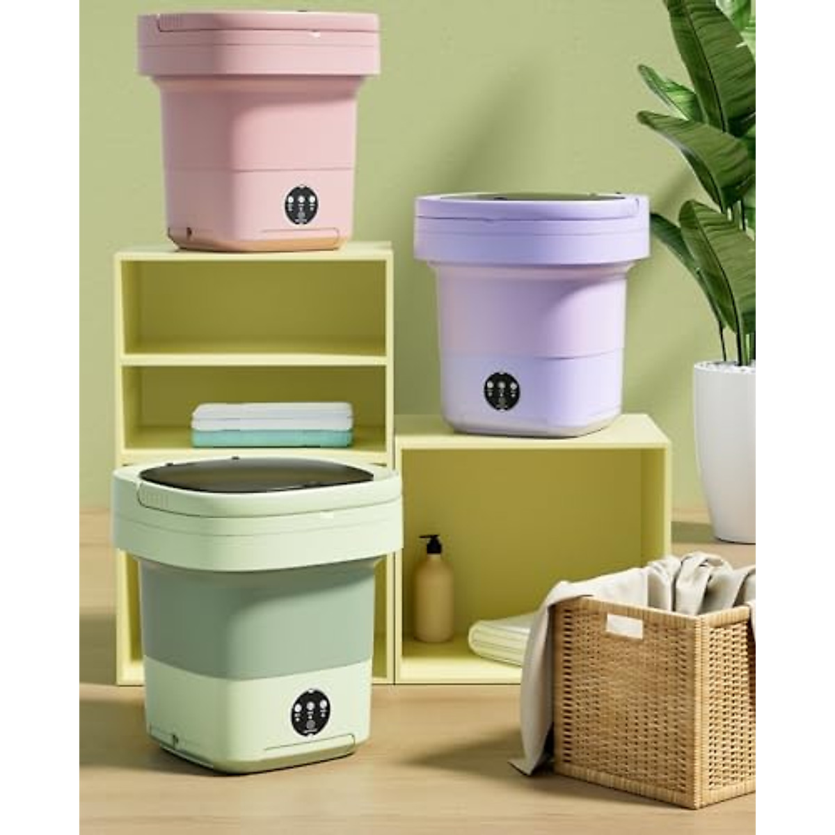 Portable Washing Machine,Mini Washer,11L Upgraded Large Capacity Foldable Washer, Deep Cleaning of Underwear, Suitable for Apartments, Dormitories Hotel (Purple)