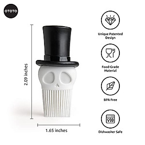 Skully Basting Brush by OTOTO - Silicone Pastry Brush, Kitchen Brush, Spooky Gifts, Skull Kitchen Accessories, Food Basting Brush for Cooking - Kitchen Gift, Kitchen Gadgets, Funny Gifts, Unique Gifts