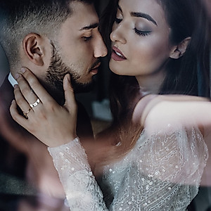 HUASAI Couple Ring for Women Men Silver Band Ring for Couples Classic Plain Love Ring for Boyfriend Girlfriend Distance Relationship Promise Ring(Size 6 for Women)