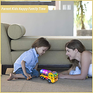 CYKT Truck Toys for 3-10 Year Old Boys, Electric Oil Tanker Toy Truck - with Bright Flashing 4D Lights & Real Sounds, Cool Birthday Gifts for Boys Age 3-12 Year Old Kids Toys (Yellow)