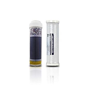 APEX EXPRT RF-2050 and RF-1010 Dual Countertop Water Filter Replacement Cartridges, for MR-2050, 5 Stage Mineral pH Alkaline and Carbon Block Water Filter - Reduces up to 99% of Chlorine