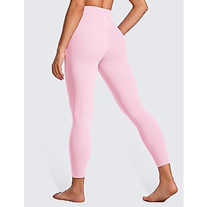 CRZ YOGA Womens Butterluxe Cross Waist Leggings 25" - V Crossover High Waisted Yoga Pink Peony Small