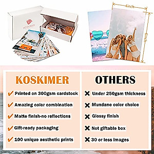 KOSKIMER 100PCS Beach Wall Collage Kit Aesthetic Pictures, 100 Set 4x6 Inch, Preppy Room Decor Aesthetic, Wall Decor for Bedroom Teen Girl, Cute VSCO Room Decor Posters, Photo Collage Kit for Dorm