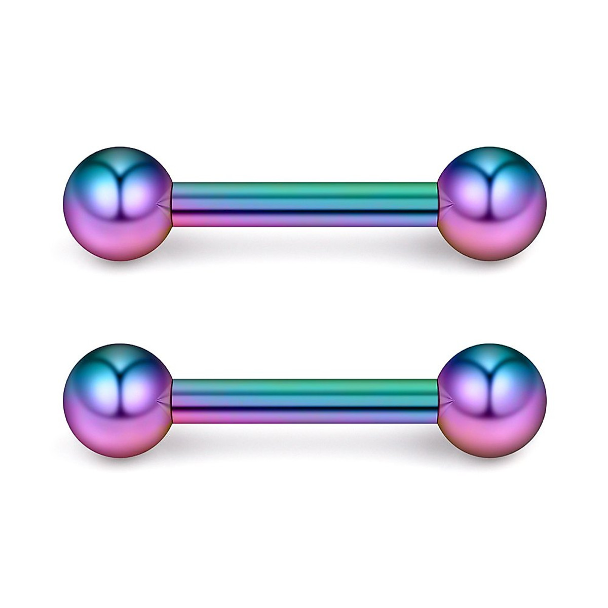 Ruifan Mix Color 316L Stainless Steel Nipple PA Tongue Shield Barbell Ring Bar Body Piercing Retainer 12G 12mm 12PCS