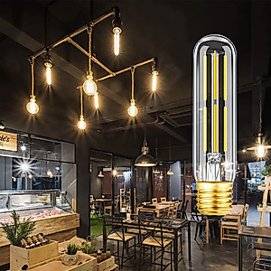 T10 Led Bulb,Dimmable 6W Led Tubular Bulbs, Soft White 3000K, 60 Watt Incandescent Bulb Equivalent, 3000K Soft White, Clear Glass, E26 Base Lamp Bulb, for Cabinet Display Cabinet etc,3 Pack.