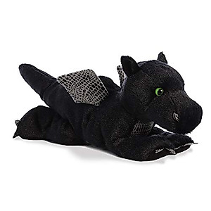 Aurora® Adorable Flopsie™ Midnight Dragon™ Stuffed Animal - Playful Ease - Timeless Companions - Black 12 Inches