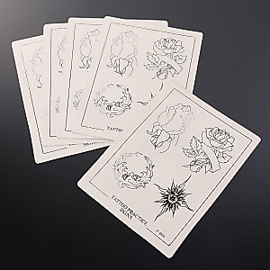 SUPVOX 5pcs Tattoo Practice Skin Rose Pattern Silicone Tattoo Skin for Tattoo Learning Training