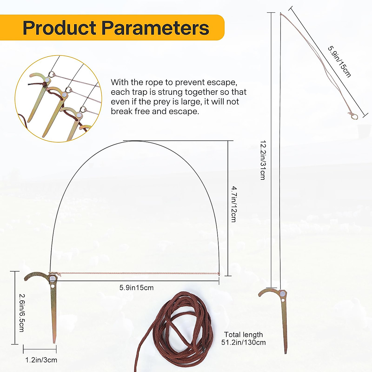 Professional Bird Trap Hunting Trap for Birds Bird Trap for Chicken, Pheasant，Wild Duck, Partridge Mallard and Other Birds Tying Birds' feet Won't Hurt Them