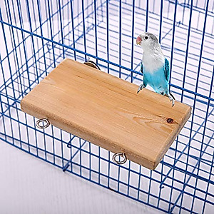 Natural Wood Pet Parrot Perch Stand for Bird Cage，Small Animals Platform Shelf Paw Grinding Stick Wooden Chewing Toys Cage Playpen Accessories，Play Exercise Gym Toys for Parakeet Conure Hamster Mouse