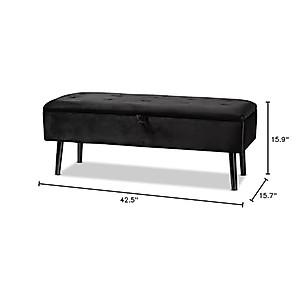 Baxton Studio Caine Benches & Banquettes, Black/Dark Brown
