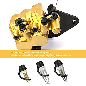 Sodcay 24 PCS Car Bleeder Rubber Caps, 8mm Brake Pump Drain Screw Cap Grease Fitting Dust Cover, High-Performance Brake Filler Bleeder Cap, Universal Accessories for Cars Motorcycles （Black)