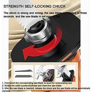 Generic Electric meat and bone saw Electric Commercial Home Butchers Saw, Electric Reciprocating Saws,Hacksaw Handheld Cordless Tools for Cutting Meat/Bones(1battery+4sawtooth)