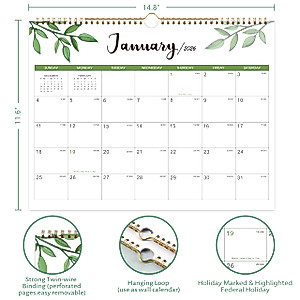 Wall Calendar 2023-2024 - 2 Yearly Wall Calendar 2023-2024, JULY 2023 - JUNE 2025, 14.8'' x 11.5'', Twin-Wire Binding, Large Blocks with Julian Dates, Perfect for Planning and Organizing Your Home and Office