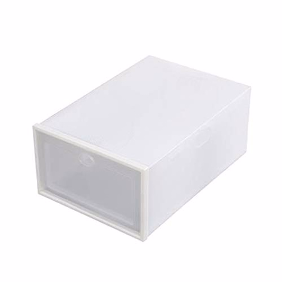 RBtoday Shoe Storage Boxes 24 Pack Clear Plastic Stackable -White - Practical Shoes Racks Organizers Shoe Storage Organizer Cabinet