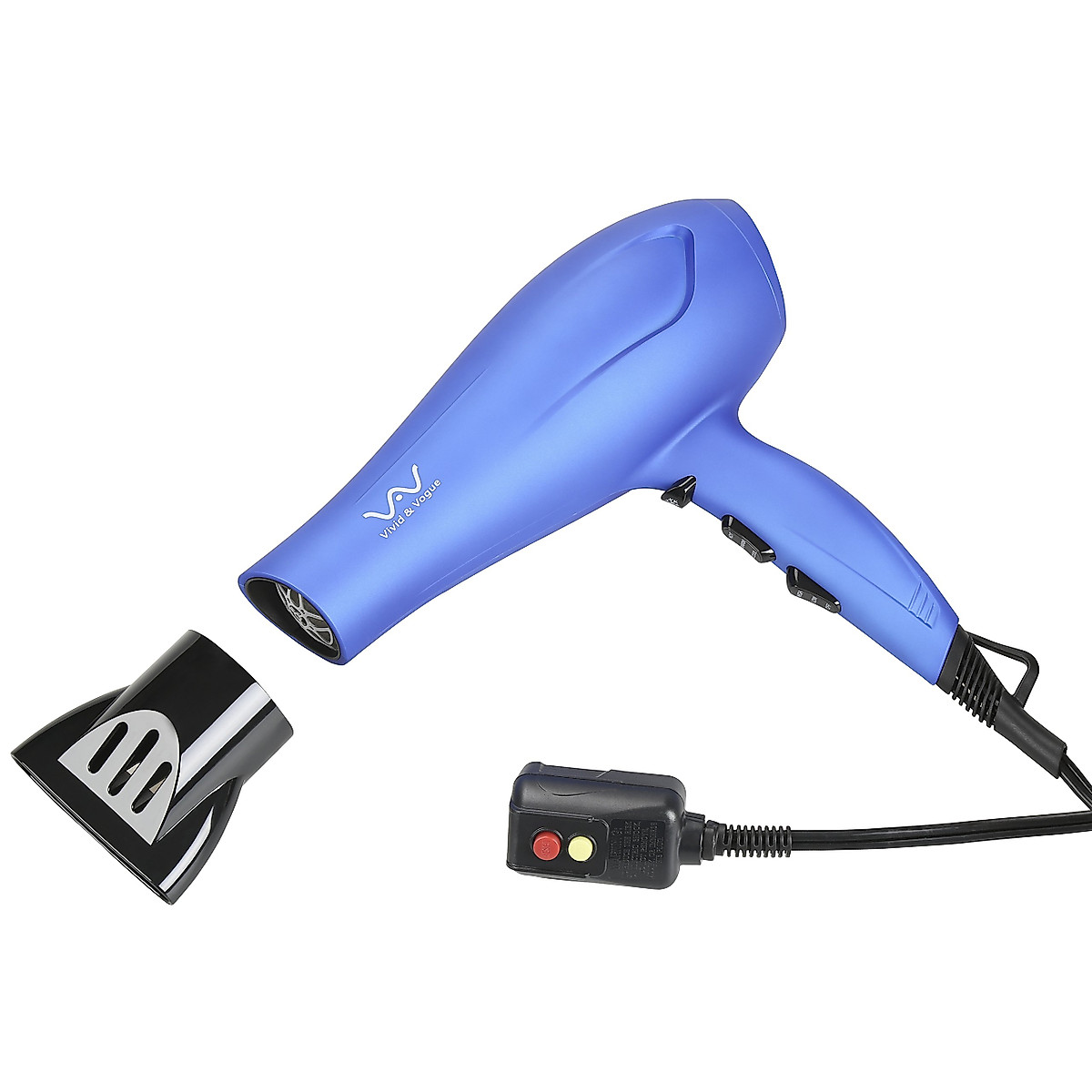 VAV Blow Dryer 1875W Negative Iron Professional Hair Dryer 2 Speed 3 Heat Settings Cool shot Button DC Motor Blue
