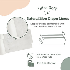 LA PETITE OURSE 2 One-Size Reusable Pocket Diapers with 4 Diaper Inserts, 1 Wet Bag and 1 Diaper Liner Roll (100 Sheets) per - The Perfect Trial Kit - Laziness