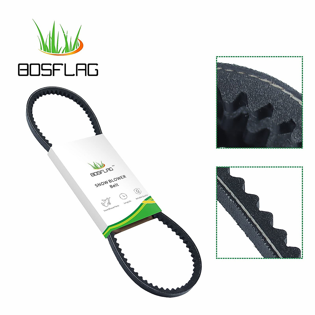 BOSFLAG 2Pack 954-04014 Auger Drive Belt Kit Replaces 954 04014 754-04014 265-245 with 751-10292 Spark Plug for MTD Two-Stage Snow Throwers