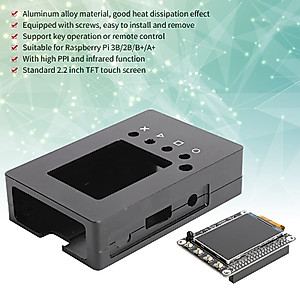 Zopsc-1 Aluminum Alloy 2.2 Inch TFT LCD Touch Screen Case Set High PPI Display 320 x 240 Defination Button or Remote Control for Raspberry Pi 3B / 2B / B + / A +