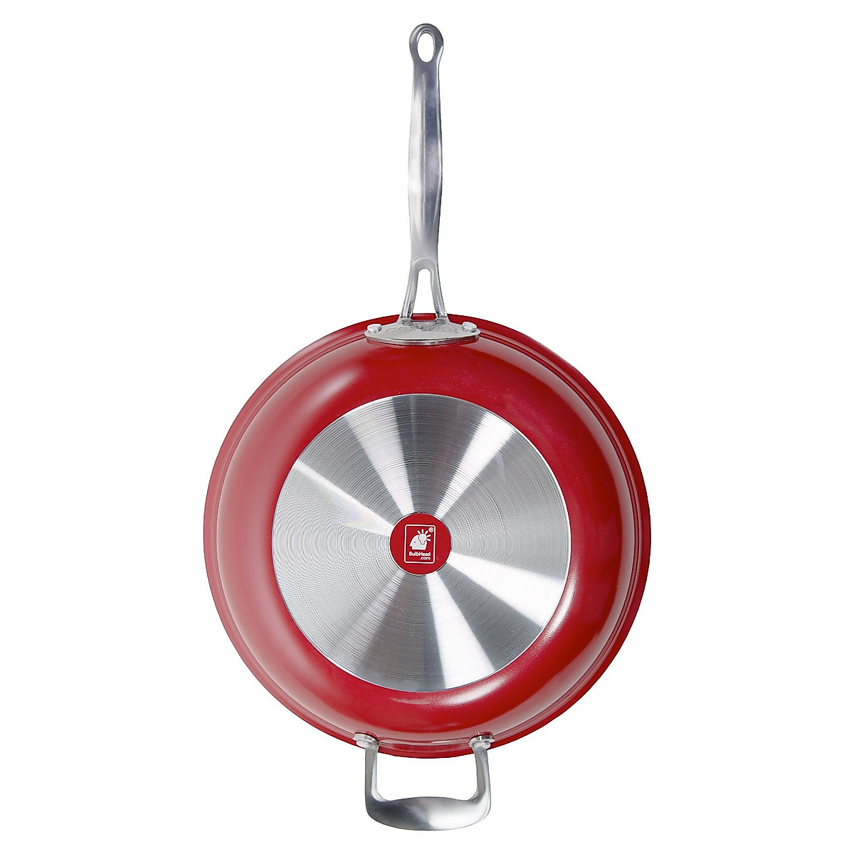 Red Copper 12 inch Pan by BulbHead Ceramic Copper Infused Non-Stick Fry Pan Skillet Scratch Resistant Without PFOA and PTFE Heat Resistant From Stove To Oven Up To 500 Degrees