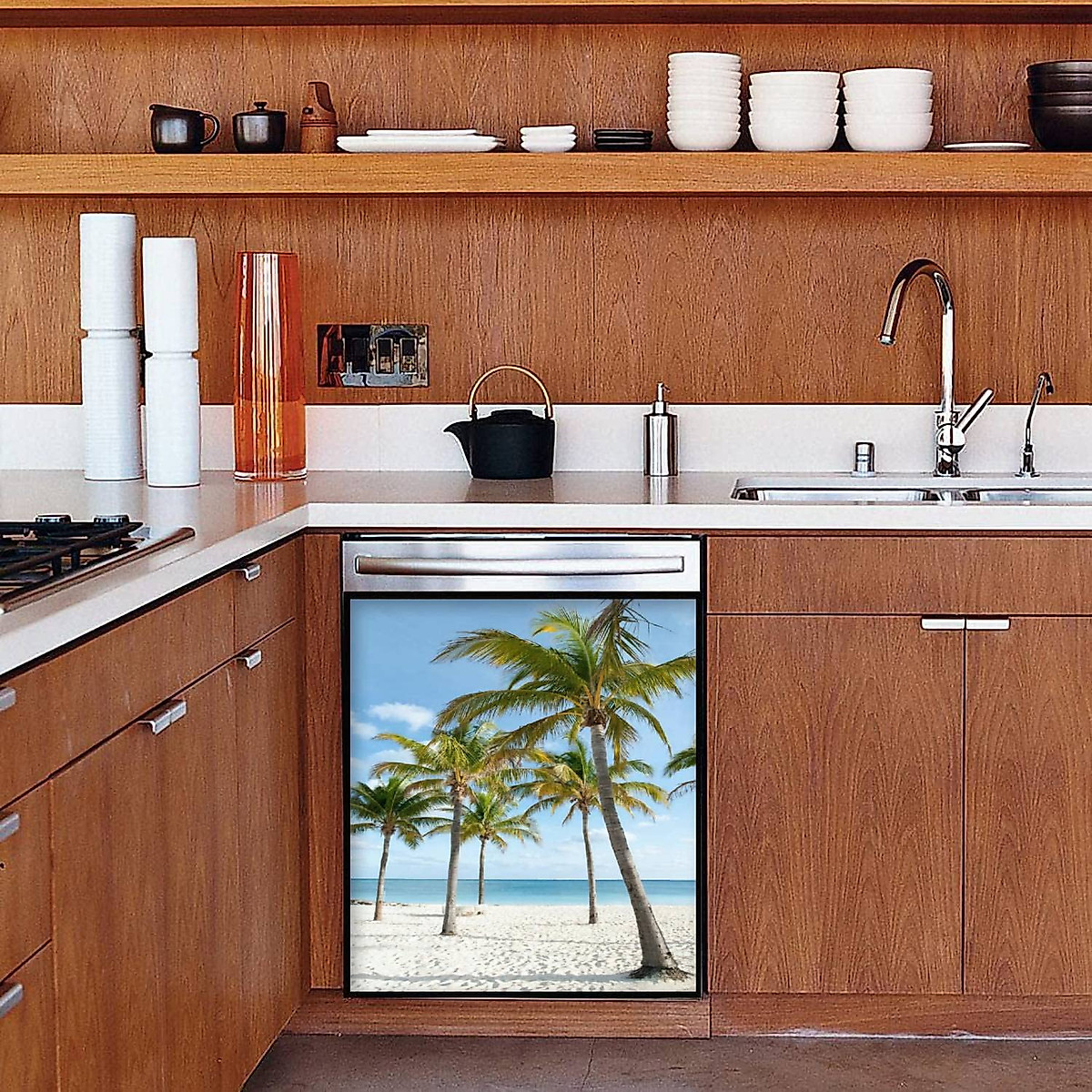 Dishwasher Magnet Cover Grand Bahama Island Beach Palms Magnetic Refrigerator Stickers Decorative Appliance Cover Fridge Panels Metal Door Garage 23"Wx26"H