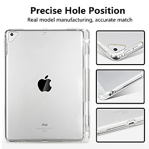 iCoverCase for iPad Air (3rd Gen) 10.5" / iPad Pro 10.5" Case with Pen Slot, Ultra-Thin Silicone Back Cover Plain Soft TPU Protector Shell for iPad Air 3 10.5" 2019/iPad Pro 10.5" 2017 (Clear)
