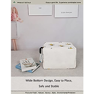 ONOEV Rectangular Folding Laundry Basket, waterproof Canvas Basket,gift basket,Suitable for children's room,Office,Clothes,Toys Storage（Bee）