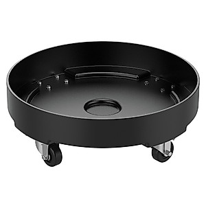 Vestil DRUM-DP-LD-30-BK Polyethylene Light Duty Drum Dolly 30 Gallon 19-3/4 in. x 19-3/4 in. x 8-7/16 in. 300 Lb. Capacity Black