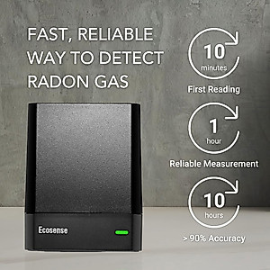 Ecosense EQ100 EcoQube, Smart Continuous Radon Detector for Home, Easy to Use, Accurate, Wi-Fi, USA Version pCi/L