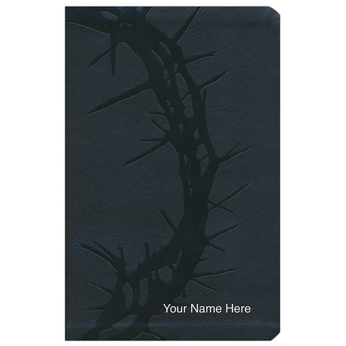 Personalized KJV Large Print Personal Size Reference Bible, Charcoal Leathertouch, Indexed, Red Letter, Cross-References, Full-Color Maps, Custom Name Imprint, King James Version (Indexed)