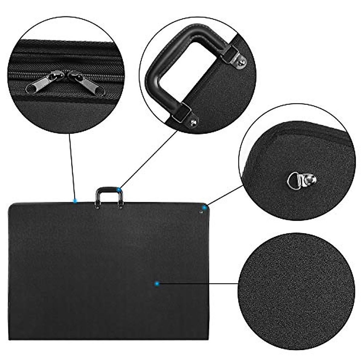 1st Place Products Professional Art Portfolio Case - 24 x 36 Inches - Light Weight & Durable - Shoulder Strap & Handle Options - Three Inside Pockets - Water Resistant - Documents Posters Monitors