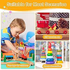 Civaner 36 Pack Wooden Wheels Toys for Crafts Wooden Craft Wheels Wooden Mini Wheels with Axle Pegs for Crafts DIY Toy Cars Painting Colors Wood Working Pegboards(1.25 Inches Diameter)