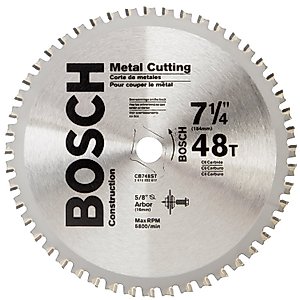 Bosch CB748ST 7-1/4 In. 48 Tooth Edge Circular Saw Blade for Ferrous Metal Cutting