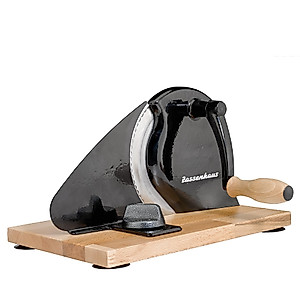 Zassenhaus Manual Bread Slicer, Classic Hand Crank Home Bread Slicer (Black) 11.75 Inch by 8 Inch