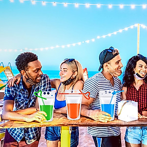 500 Count Summer Plastic Drink Pouches with Straws Heavy Duty Handheld Translucent Reclosable Drink Bags Portable Liquor Pouches Zipper Plastic Pouches for Cold and Hot Drinks for Adults and Kids