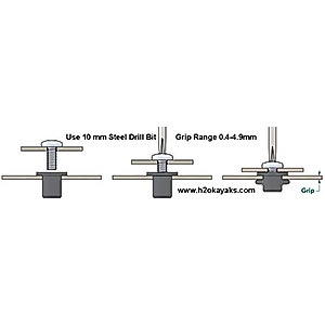 H2o Kayaks Deck Mounted Universal Paddle Clip (Only 1 Needed per Paddle) includes MARINE GRADE STAINLESS STEEL SCREWS