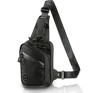 M-Tac Elite Tactical Sling Bag for Men - Crossbody Bag - Concealed Carry Chest Bag - Black Sling Backpack