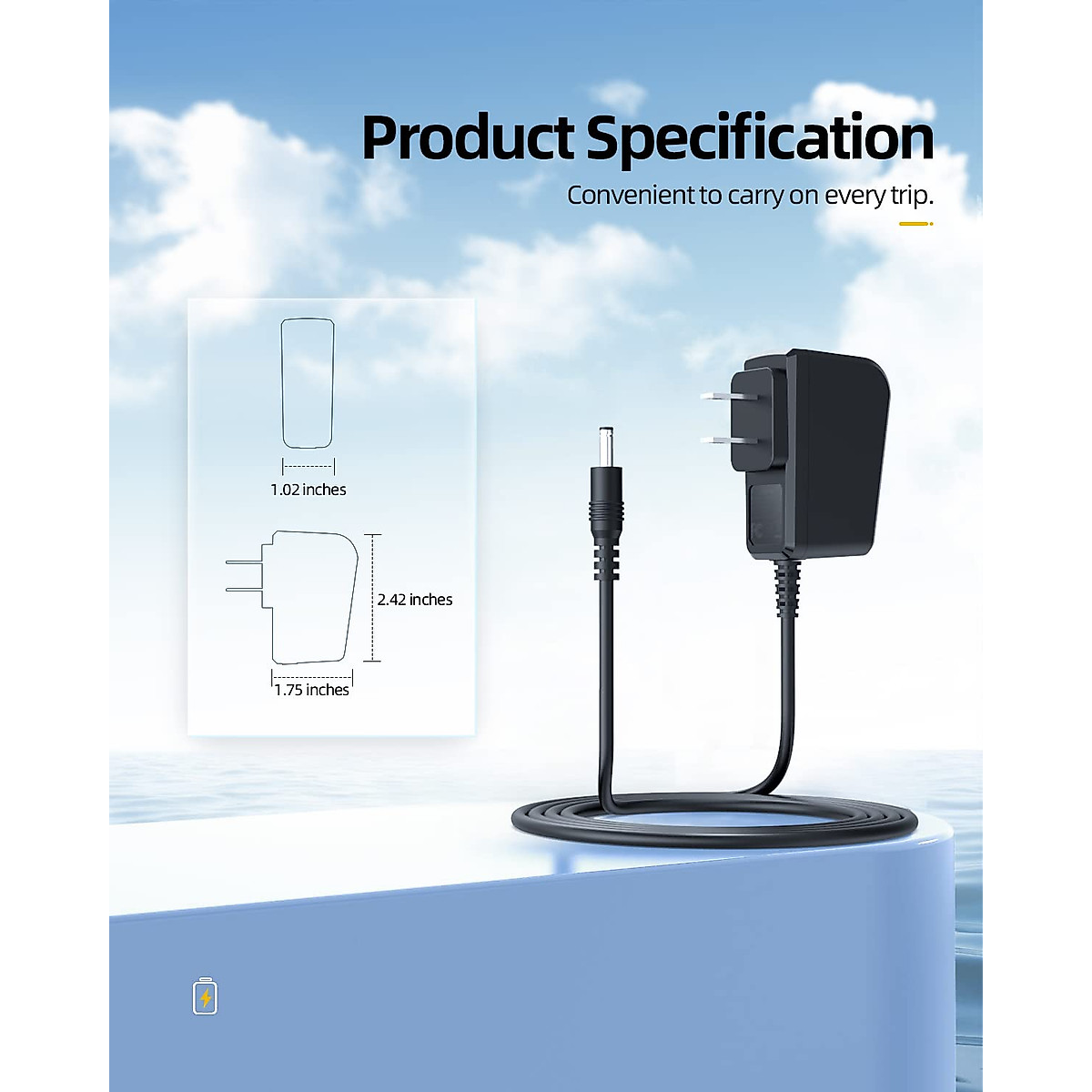 8V Power Cord Fit for Philips HQ840 Power Cord Shaver Norelco Multigroom Series 3000 MG3760 MG3760/50 MG3750 MG3750/50 MG3750/10 MG3750/60 Trimmer Replacement Charger Supply 5Ft