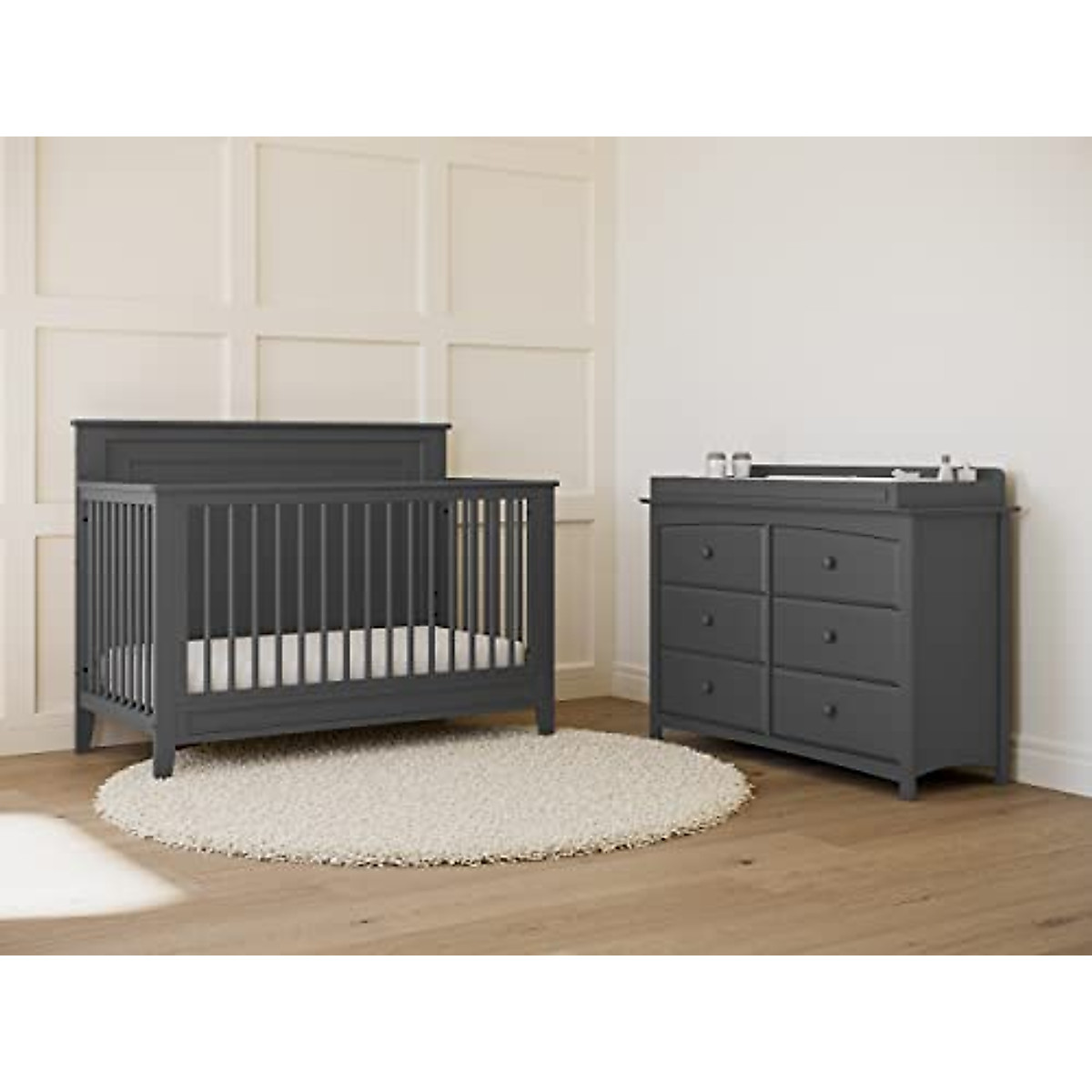 Storkcraft Kenton 6 Drawer Double Dresser (Gray) – Dresser for Kids Bedroom, Nursery Dresser Organizer, Chest of Drawers for Bedroom with 6 Drawers, Universal Design for Children’s Bedroom