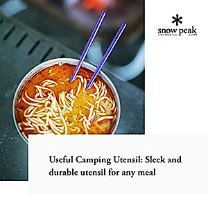 Snow Peak Titanium Chopsticks - Essential & Durable Camping Cutlery - Titanium Chopsticks with Carry Case for Convenient Storage & Packing - Utensils for Camping, HIking & Home - Purple