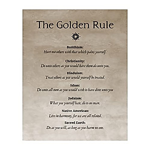 The Golden Rule- Religious Inspirational Wall Art, Parchment Sign Home Decor-Motivational Quotes Ideal For Living Room Decor, Office Decor, or Room Decor, Inspirational Gift for ALL Unframed - 8x10
