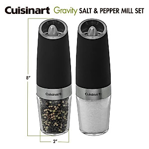 Cuisinart CSS-2424 Gravity Salt and Pepper Spice Mill with Blue LED Light, 2/3 Cup Capacity