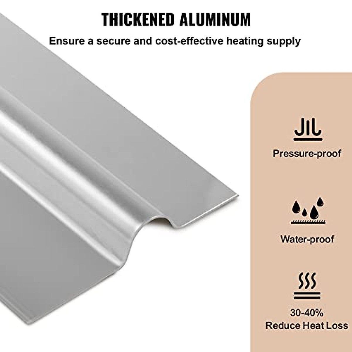 VEVOR PEX Heat Transfer Plates, 50 pcs Box Radiant Heat Transfer Plates, 4 ft Aluminum PEX Heat Transfer Plates, 1/2 inch Heat Transfer Plates designed for PEX Tubing