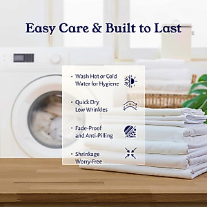 California Design Den 100% Organic Cotton Sheets Full Size Bed Set - Crisp Percale, Deep Pocket Cooling Sheets, GOTS Certified, Soft, Breathable and Durable Bedding Set - White