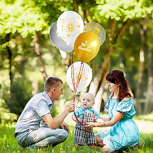 50Pcs Mi Bautizo Balloons Cross and Dove Balloons for Baptism Decorations Christening First Communion Mi Bautizo Decorations Baby Shower