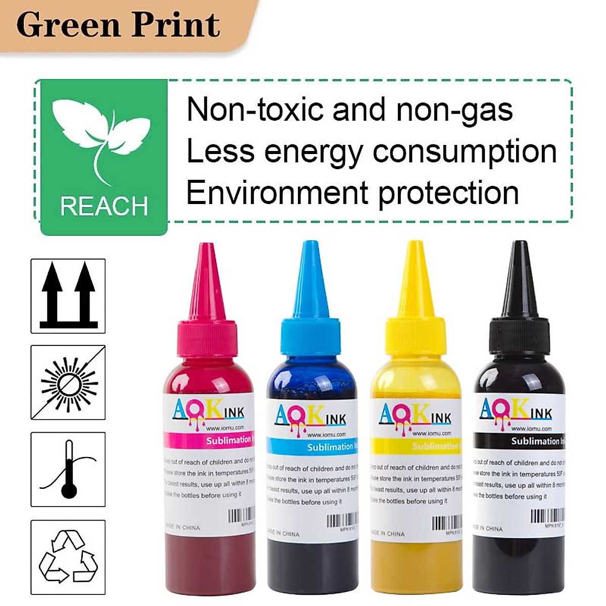 600ML Sublimation Ink for Epson ET-2760 2720 4800 2803 15000 WF 7710 7720 Inkjet Printers Heat Press Transfer on Mugs, Plates, Polyester Shirts, Phone Cases etc