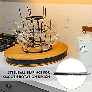 16 Pack Lazy Susan Hardware 6 Inch Turntable Bearing Square Rotating Swivel Plate 110 lbs Capacity 5/16 Inch Thick Lazy Susan for Serving Trays Kitchen Storage Rack Zinc Plated Steel Swivel Plate